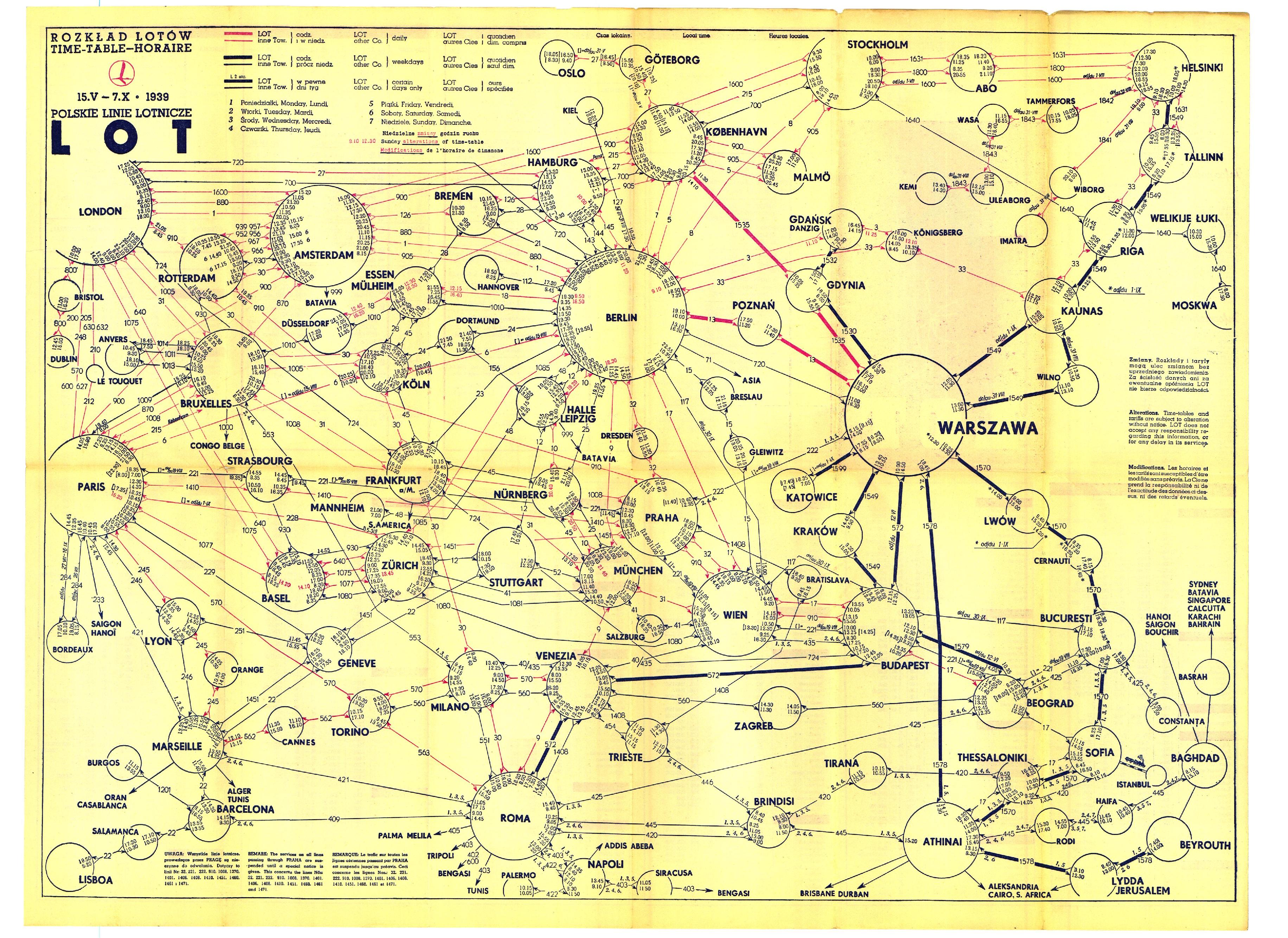 W34: Przedwojenna mapa lotnicza LOT (składnica)